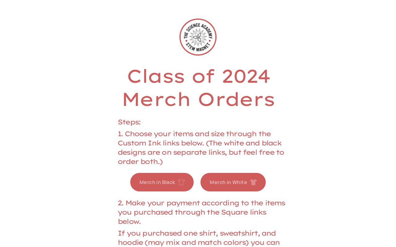 Class of 2024 Merch Orders